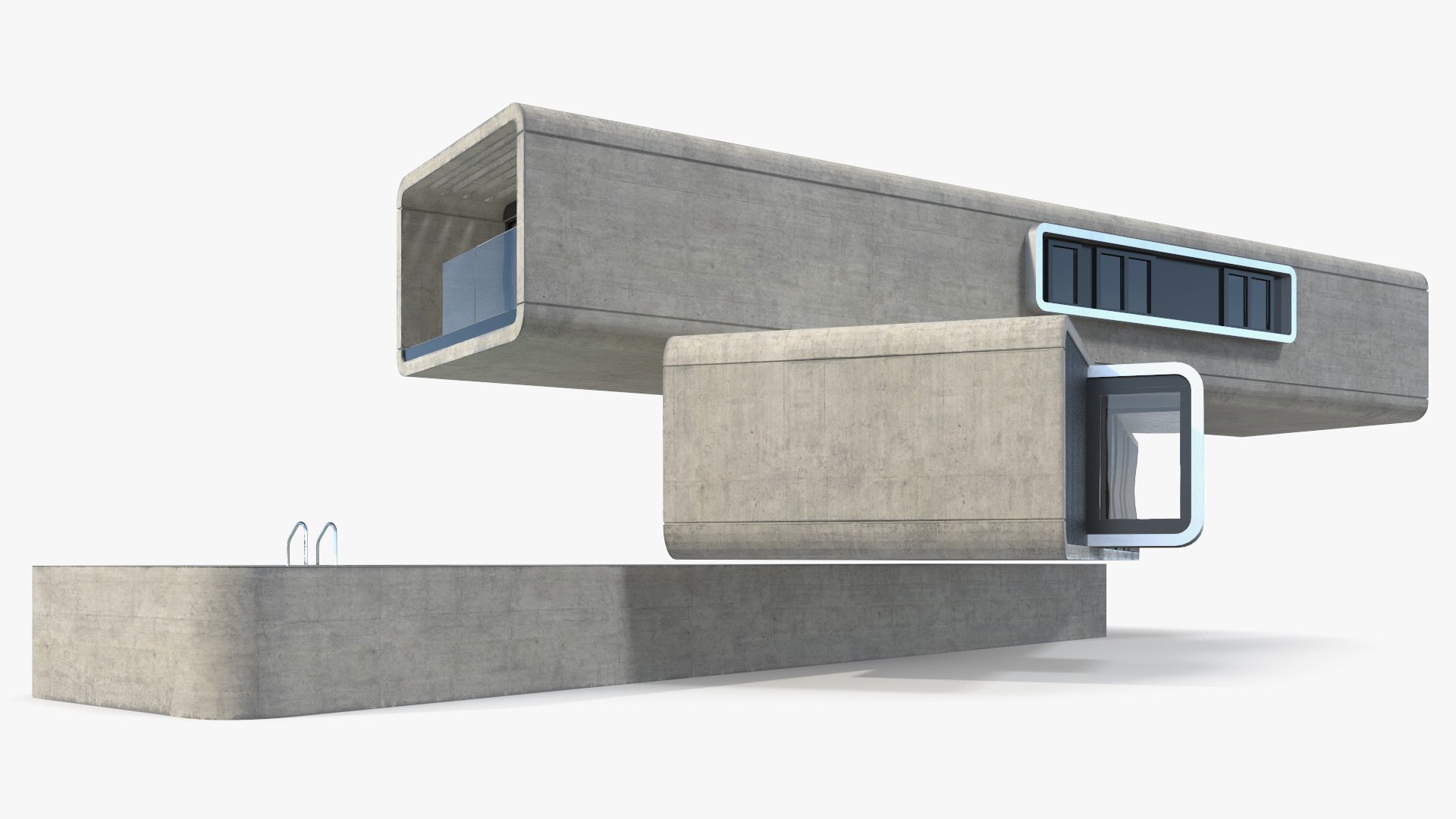 Modern Concrete House 3D model - TurboSquid 2020861