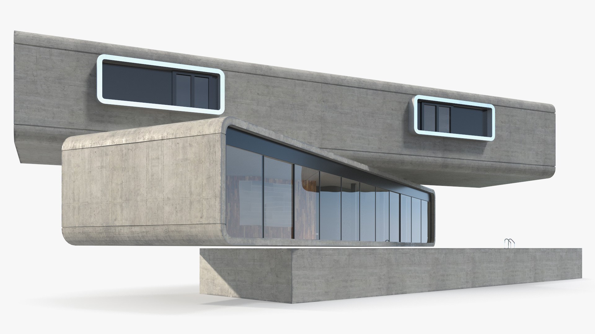 Modern Concrete House 3D model - TurboSquid 2020861