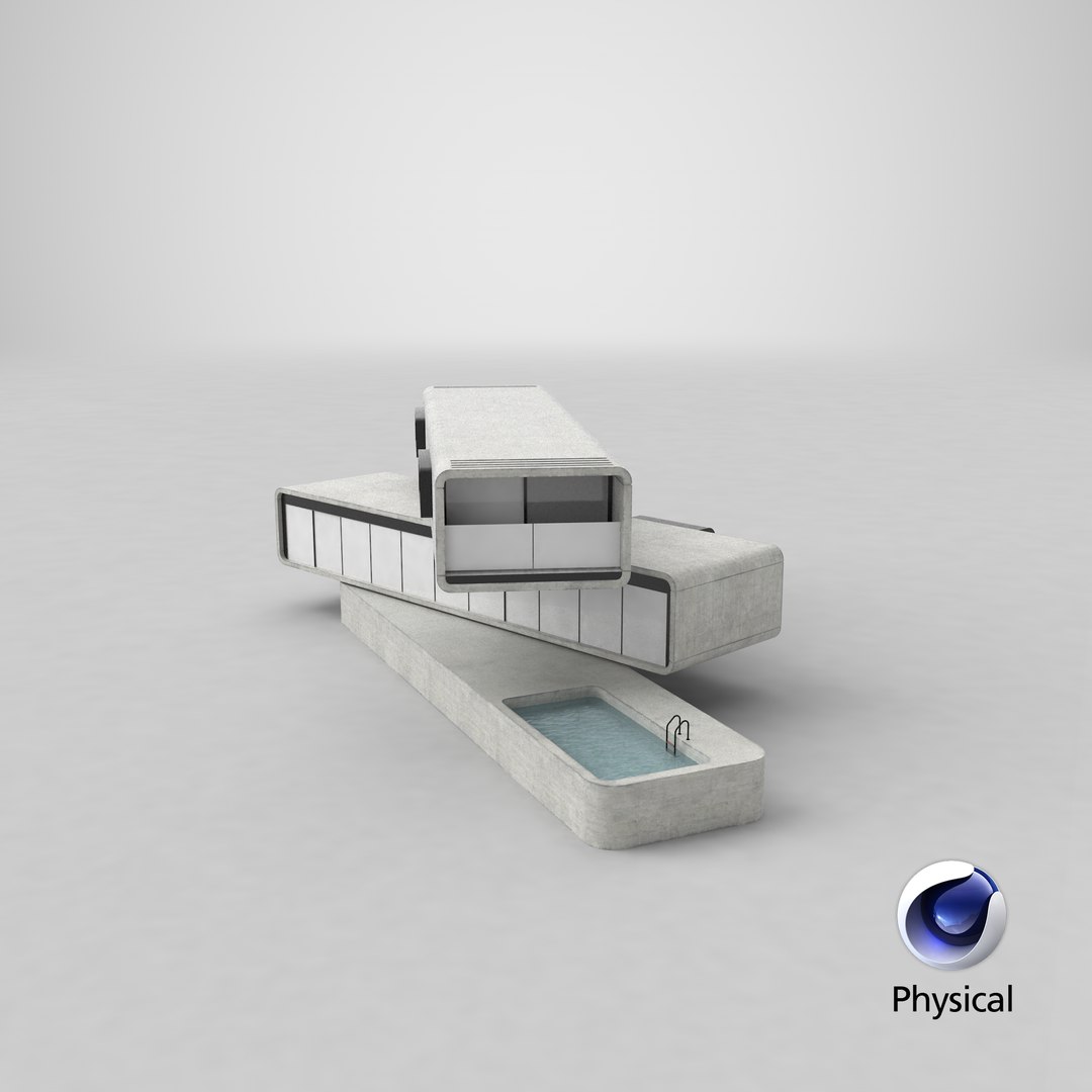 Modern Concrete House 3D model - TurboSquid 2020861