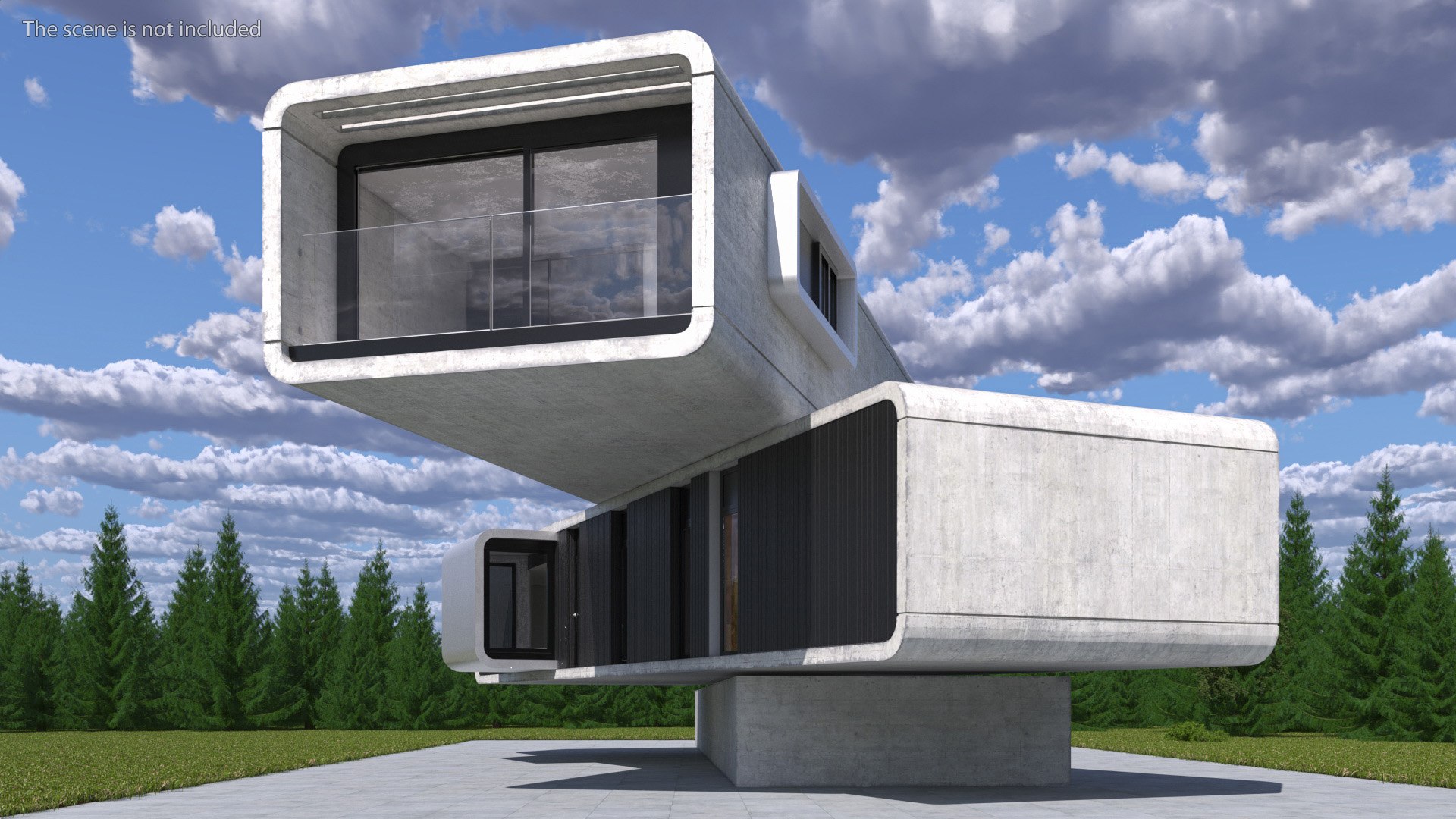 Modern Concrete House 3D model - TurboSquid 2020861