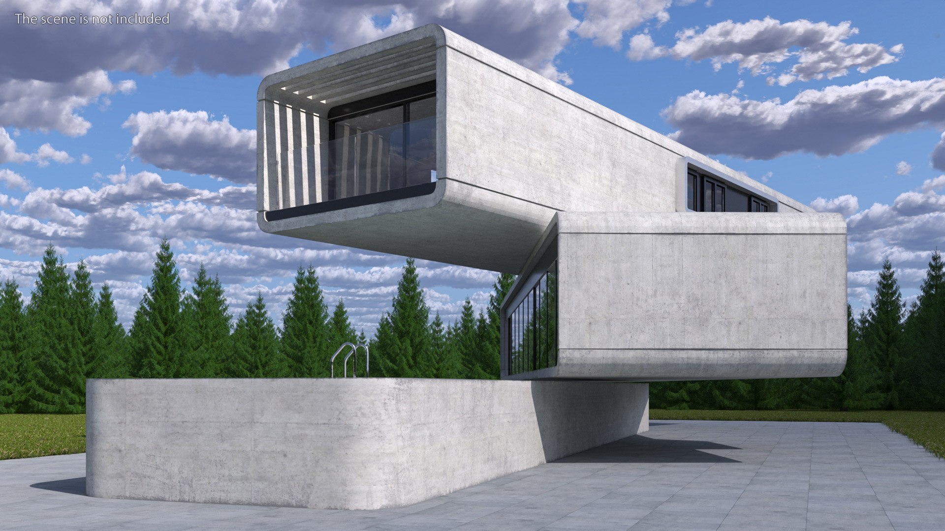 Modern Concrete House 3D model - TurboSquid 2020861