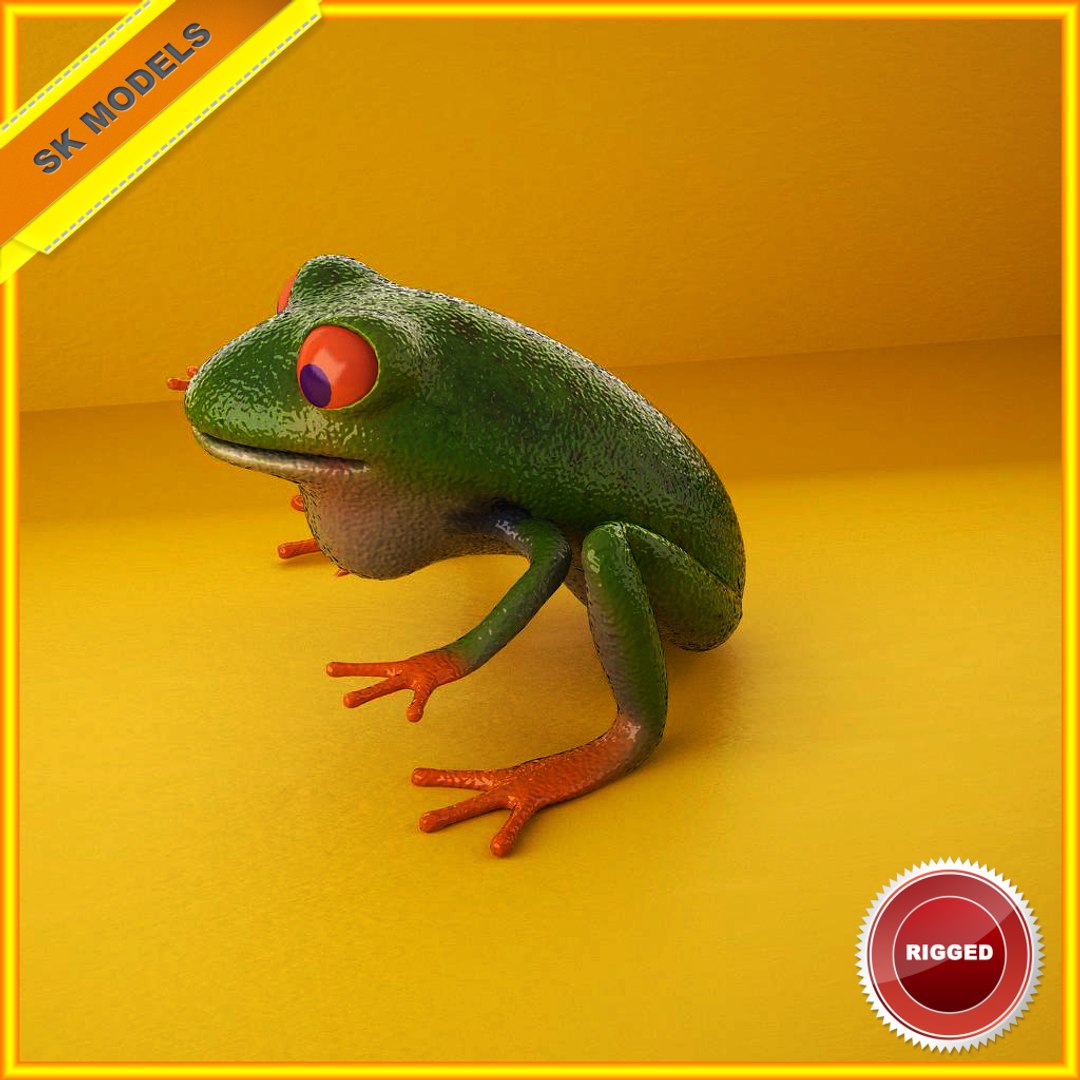 3d frog rig model