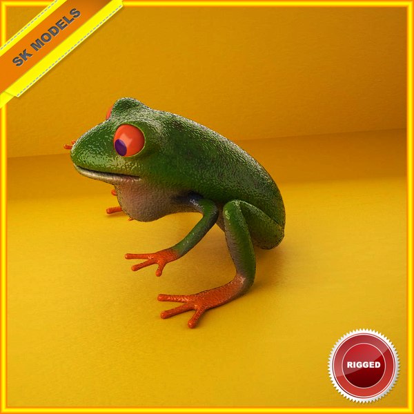 3d frog rig model