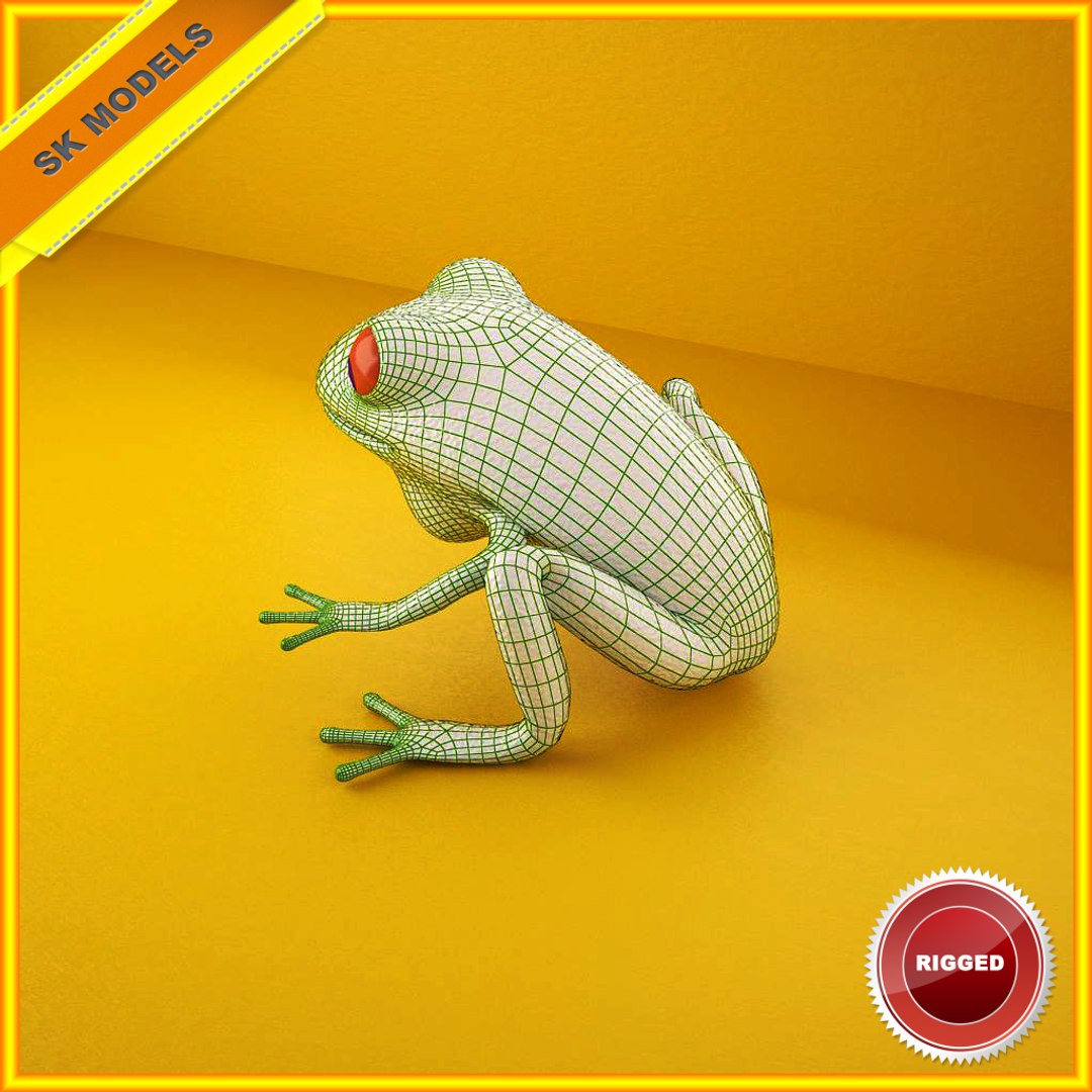 3d frog rig model
