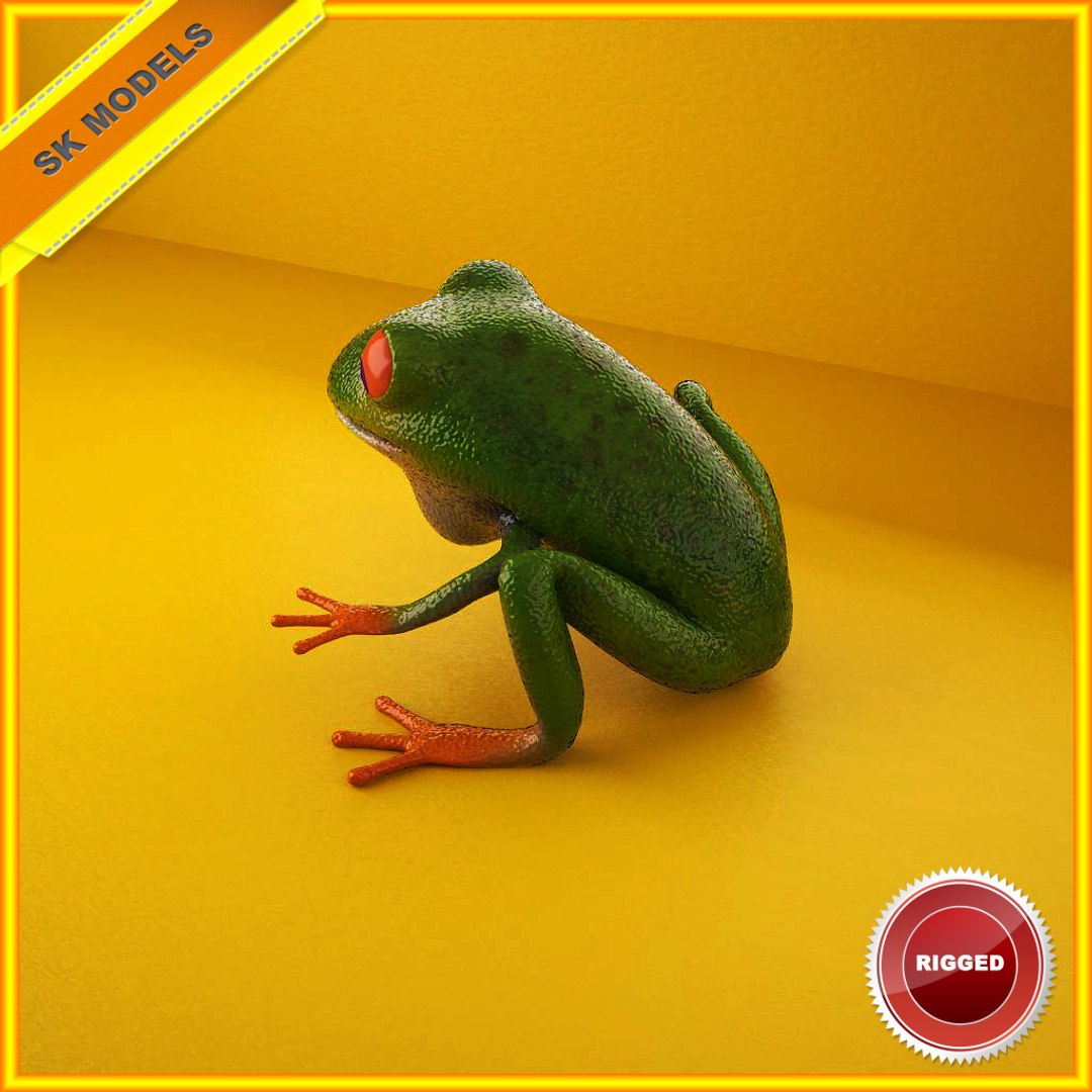 3d frog rig model