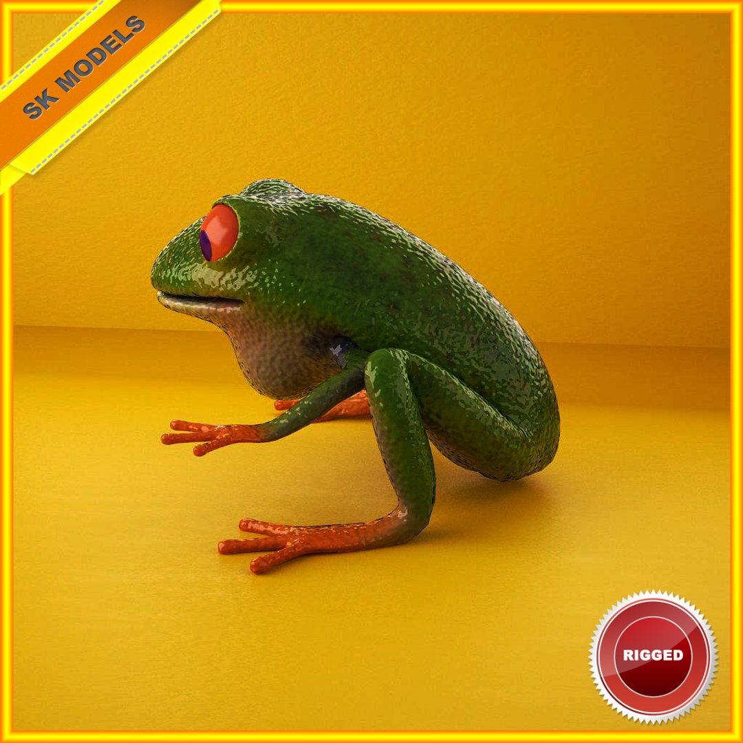 3d frog rig model