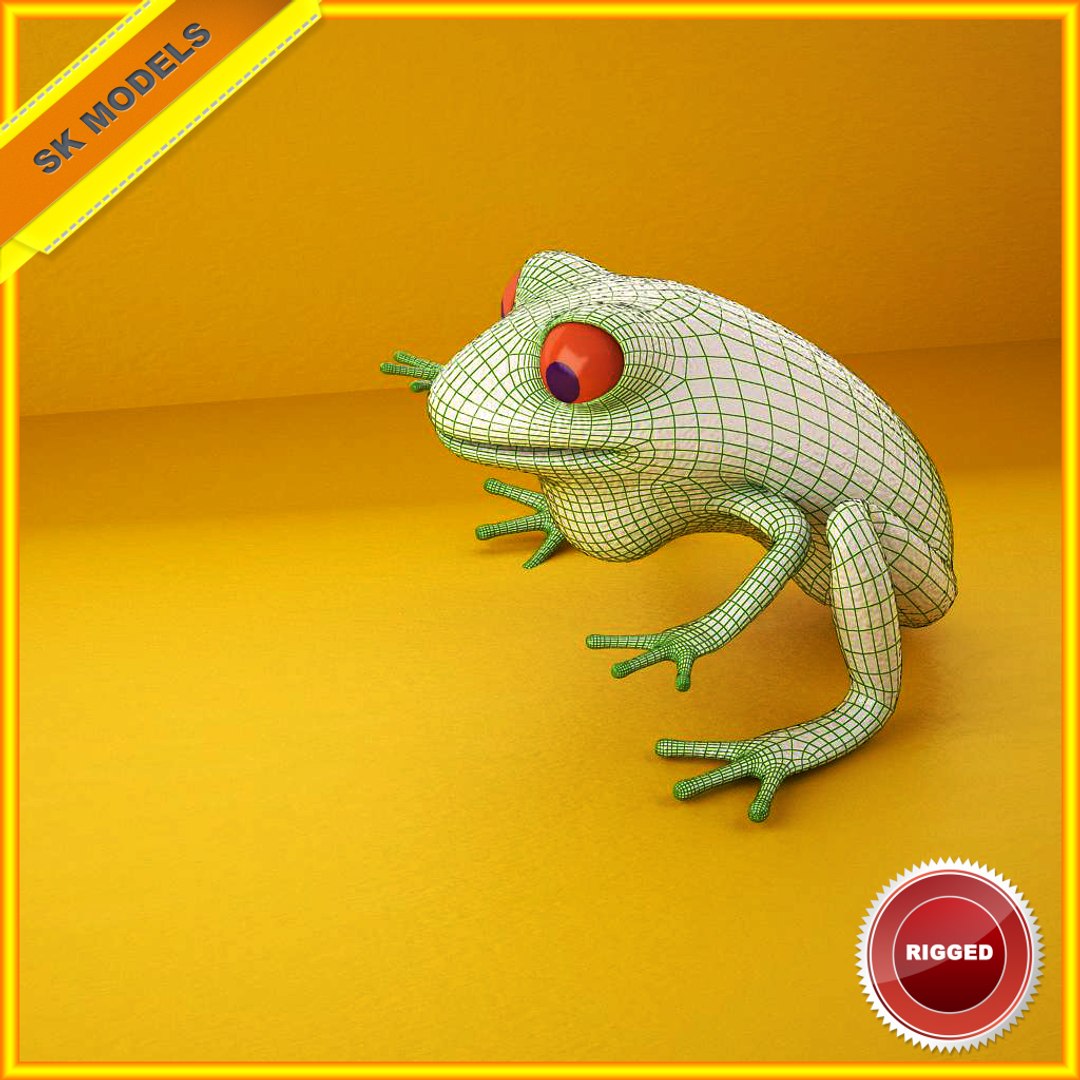 3d frog rig model