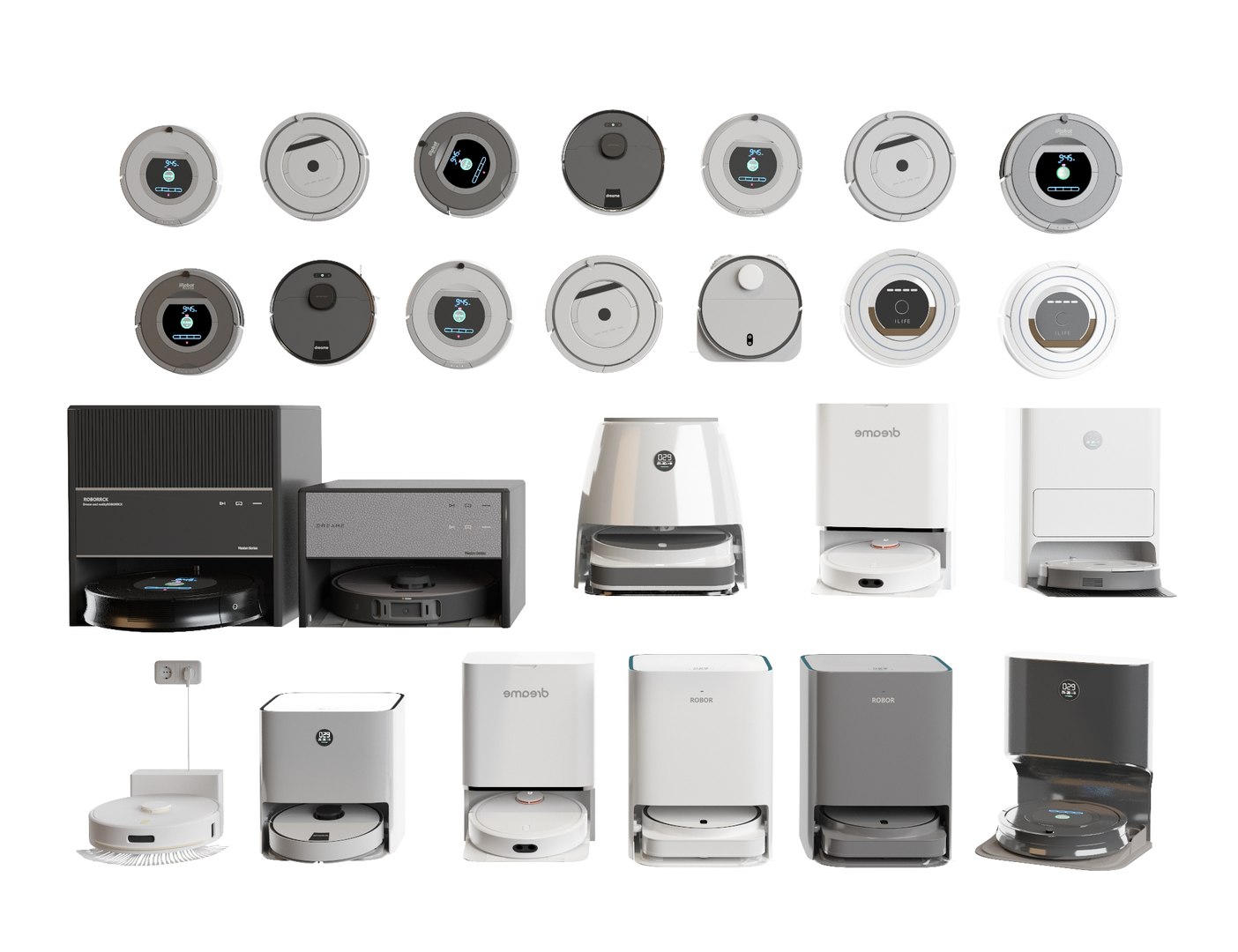 Robot Vacuum Cleaners Robot Vacuums Collection 3D - TurboSquid 2408931