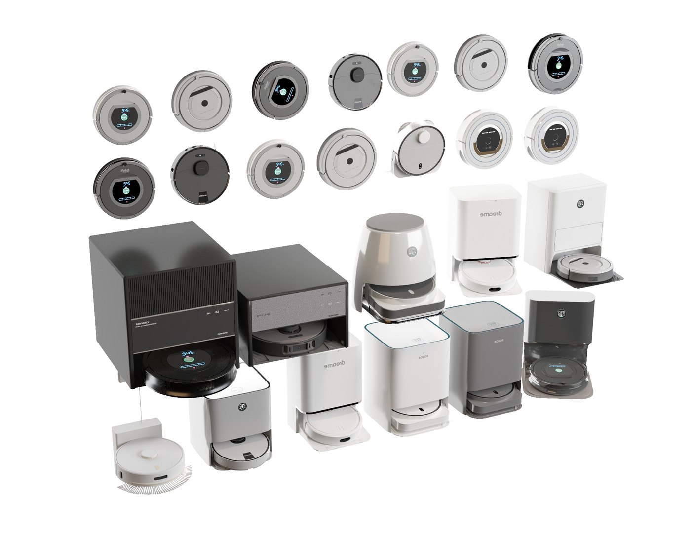 Robot Vacuum Cleaners Robot Vacuums Collection 3D - TurboSquid 2408931