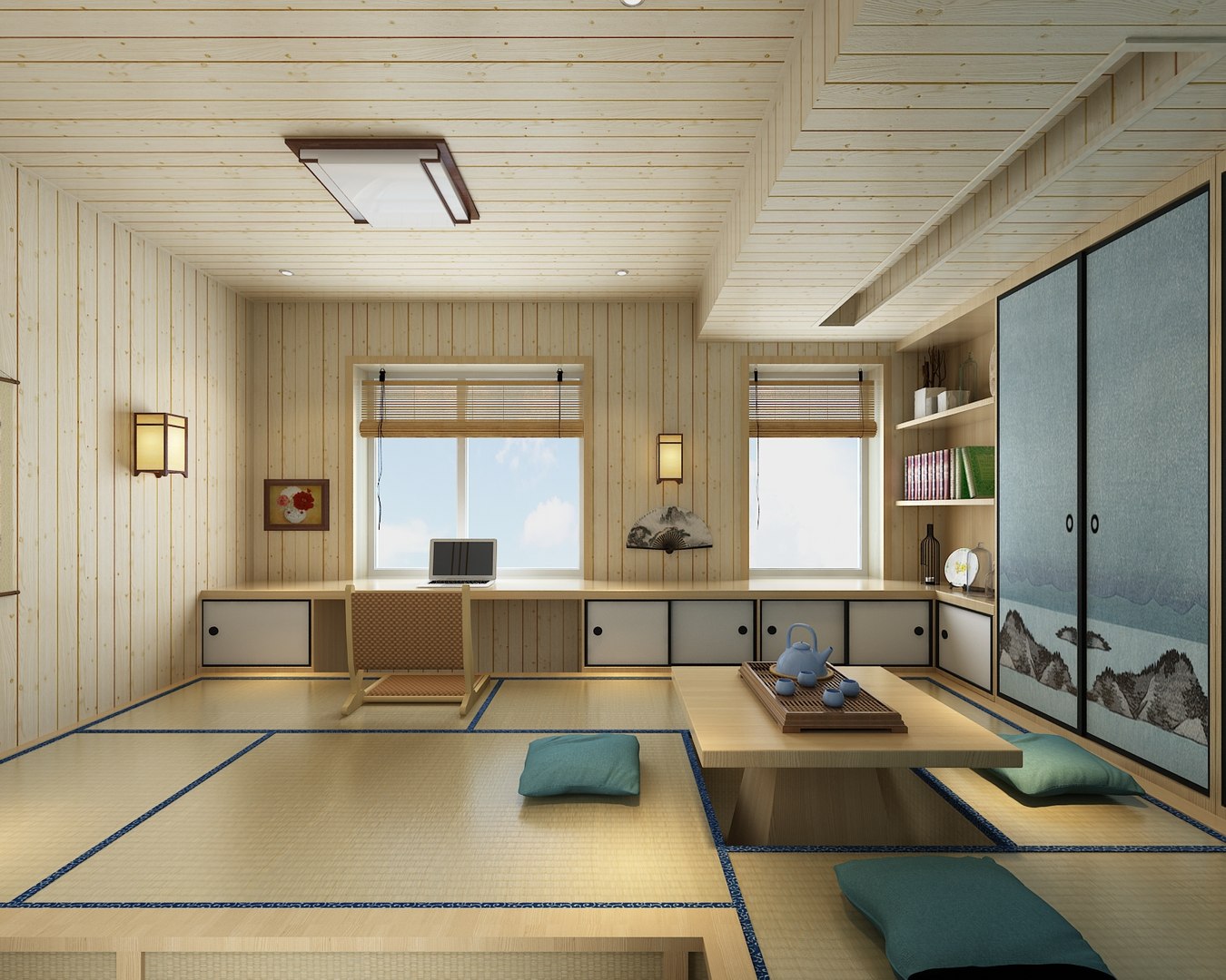 3D Model Japanese Room Interior - TurboSquid 1656575