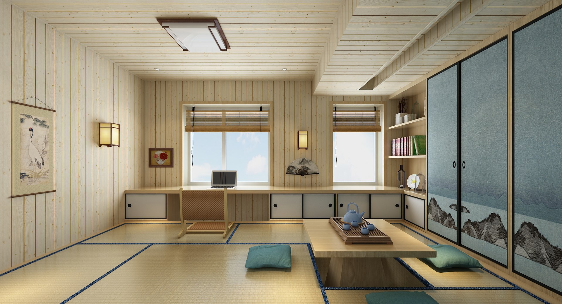 3D Model Japanese Room Interior - TurboSquid 1656575