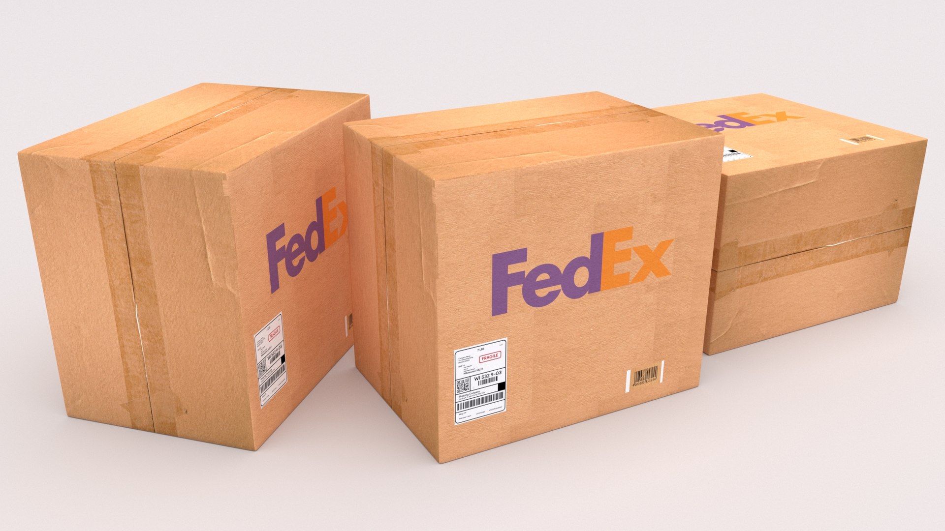 modelo 3d Caja de cartón de Fedex - TurboSquid 1777721