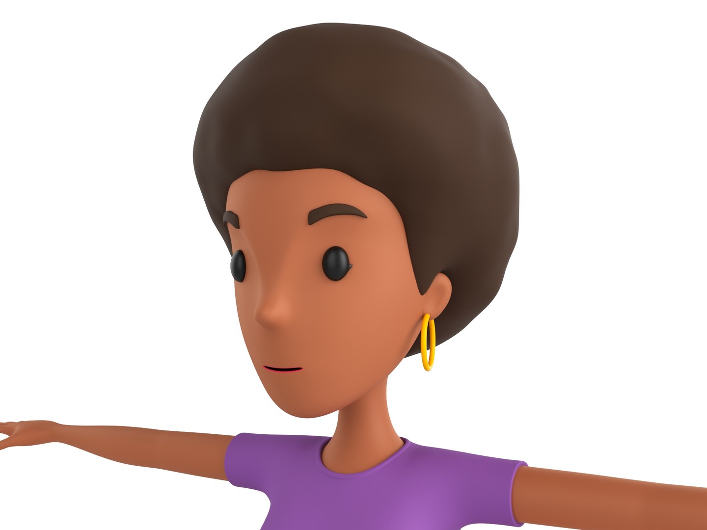 CartoonGirl033 Black Girl 3D Model - TurboSquid 2008950