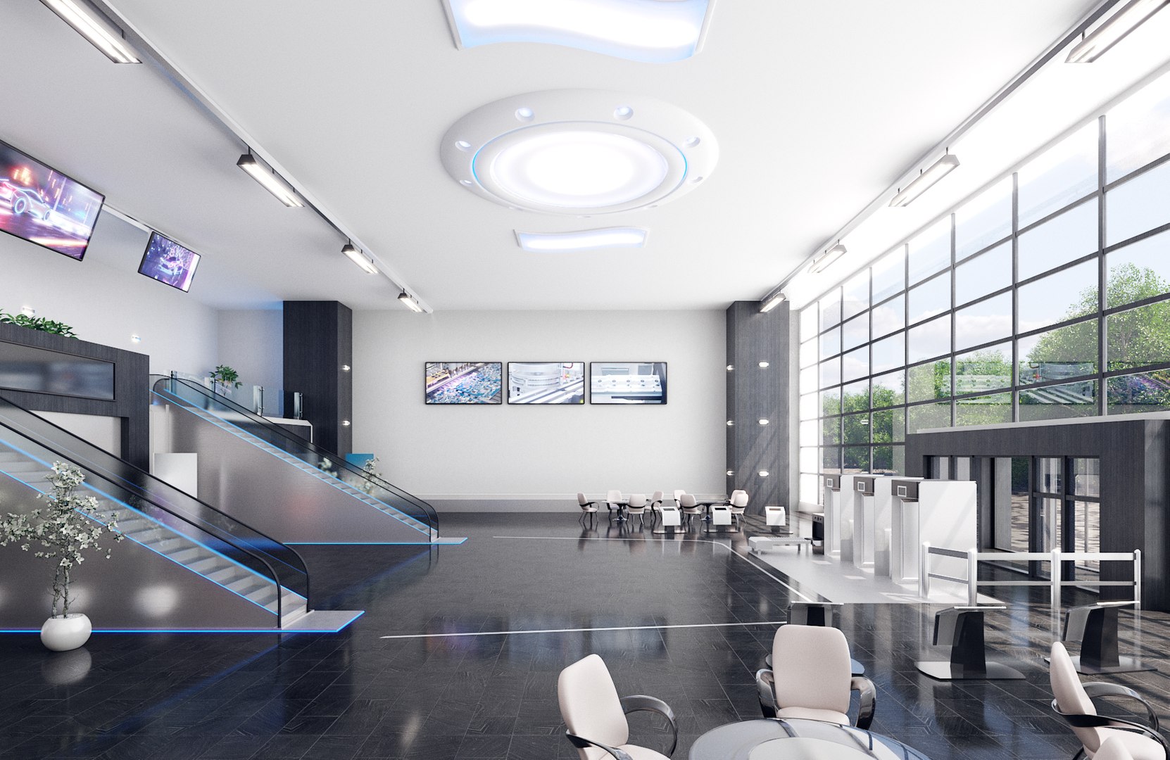 3D Model Business Center Lobby Interior - TurboSquid 1998022