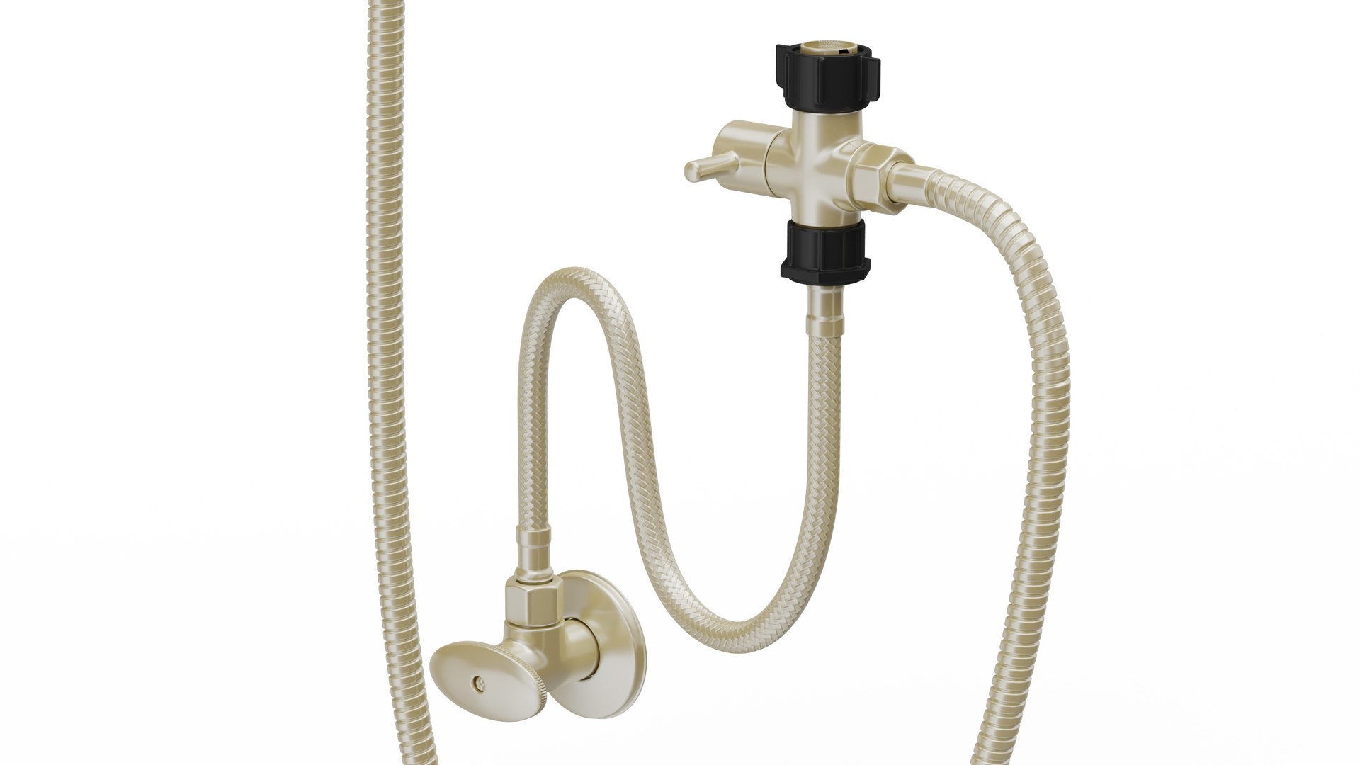 3D Wall-Mounted Gold Handheld Bidet Sprayer - TurboSquid 2022326