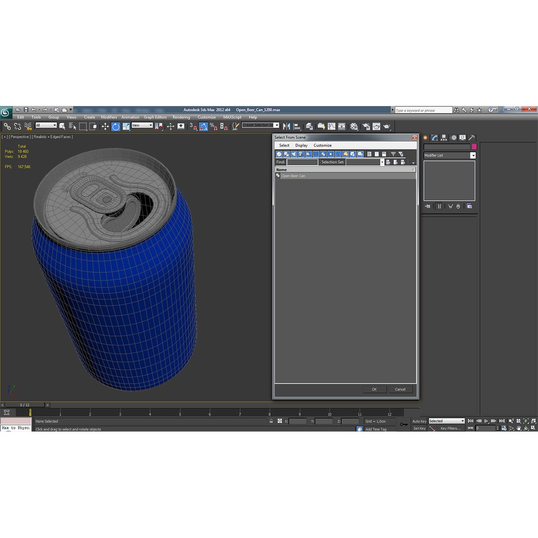 3d Model Open Beer Modeled