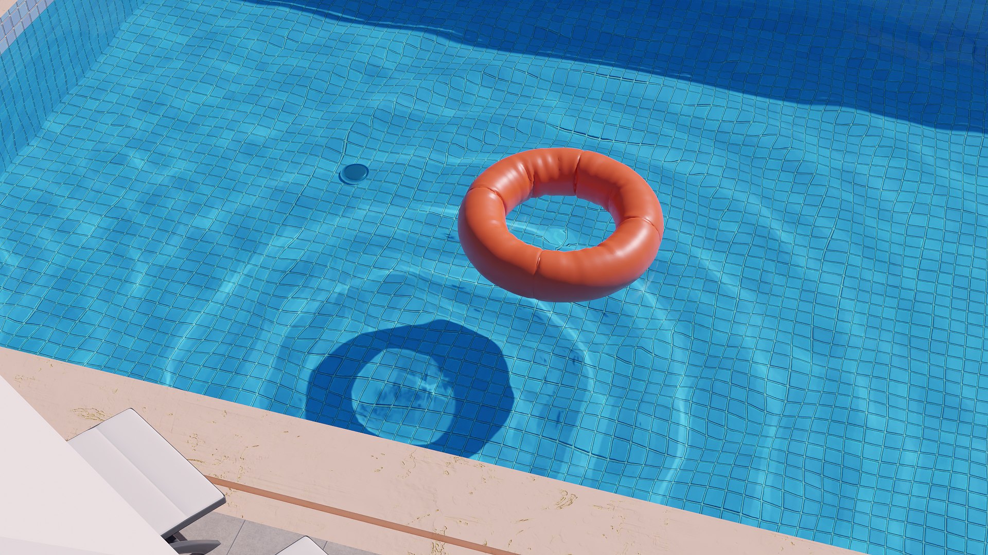 A Swimming Pool Set With Realistic Water 3D Model - TurboSquid 2422333