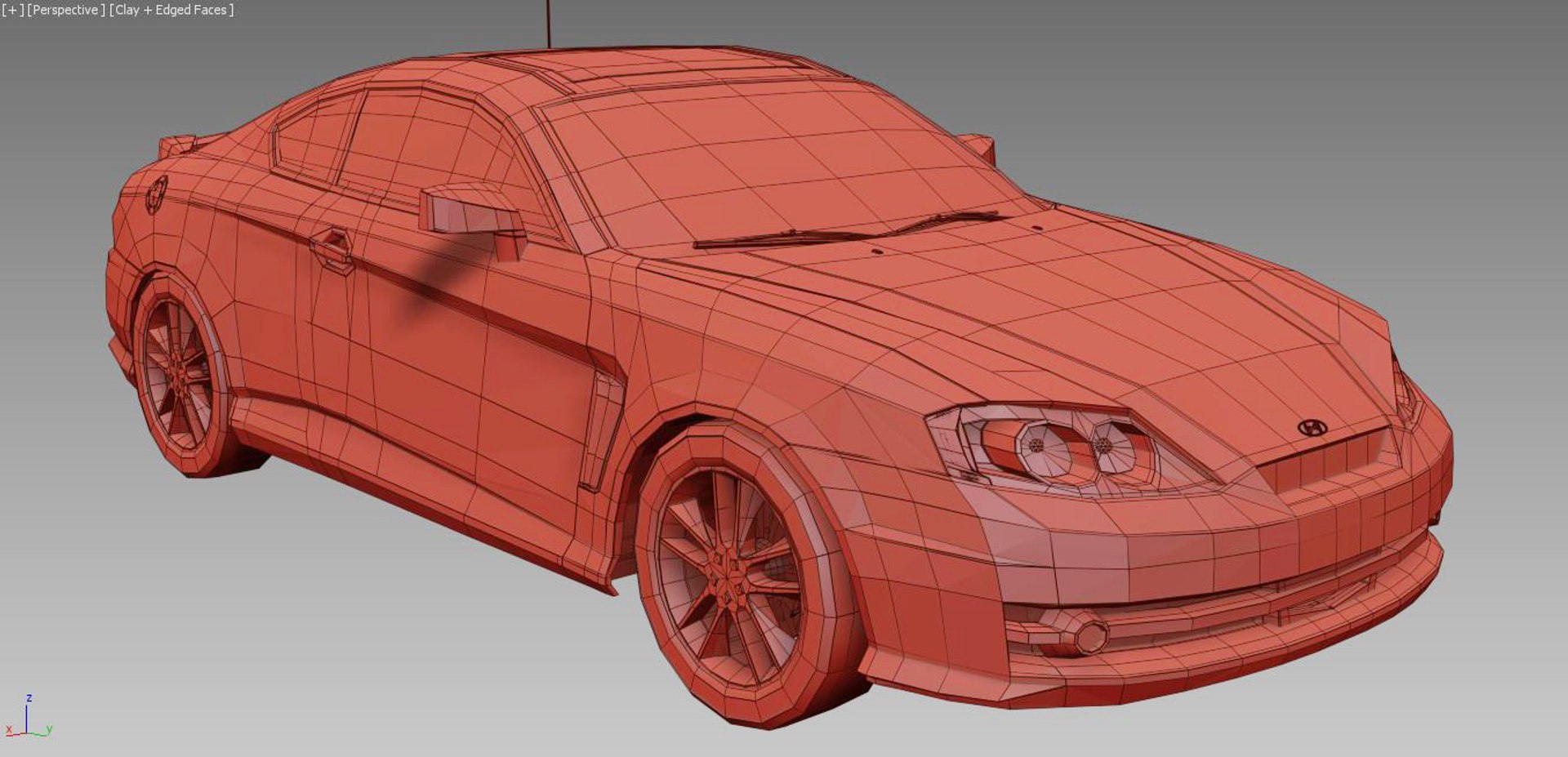 3d model hyundai tiburon car wheel