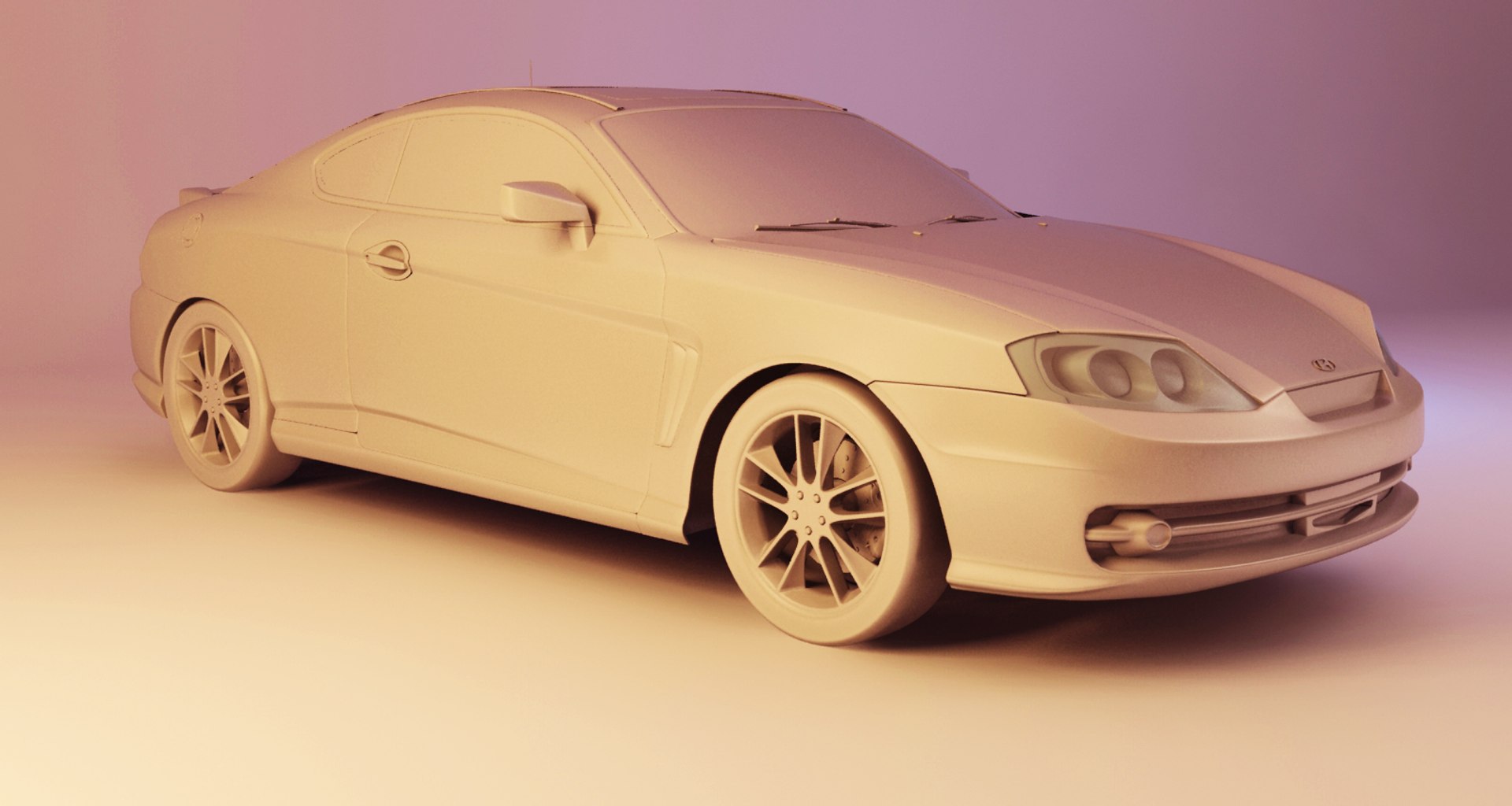 3d model hyundai tiburon car wheel