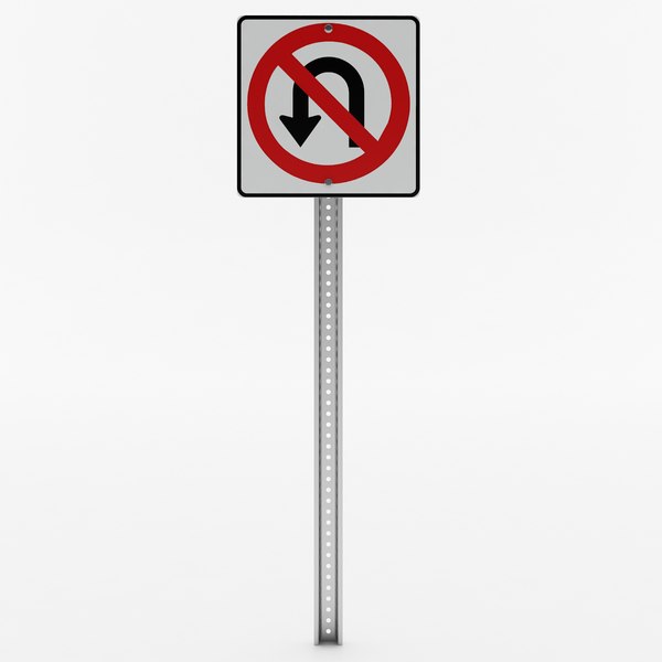 Uturns sign 3D model - TurboSquid 1303389