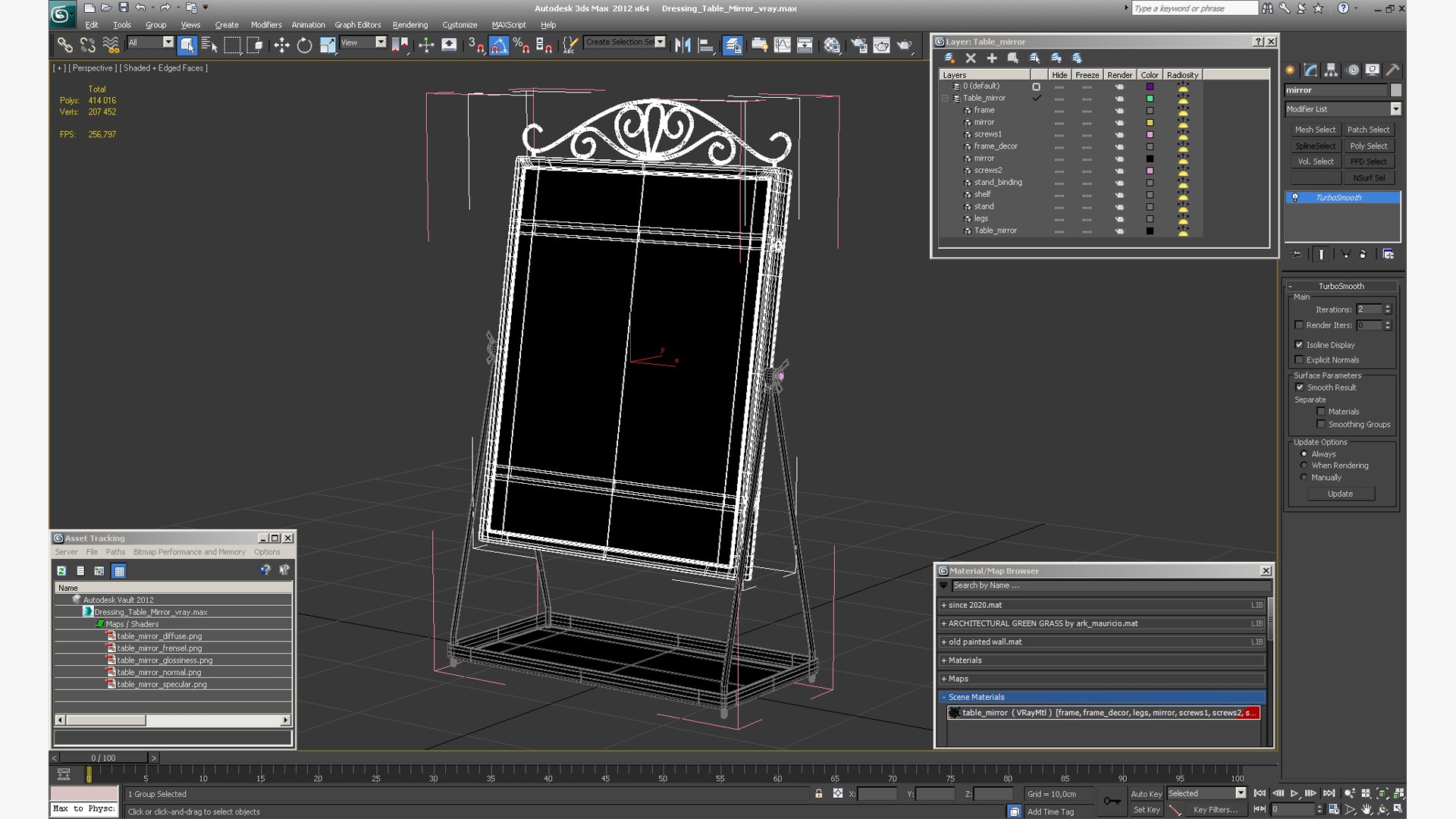 3D Dressing Table Mirror - TurboSquid 1469187