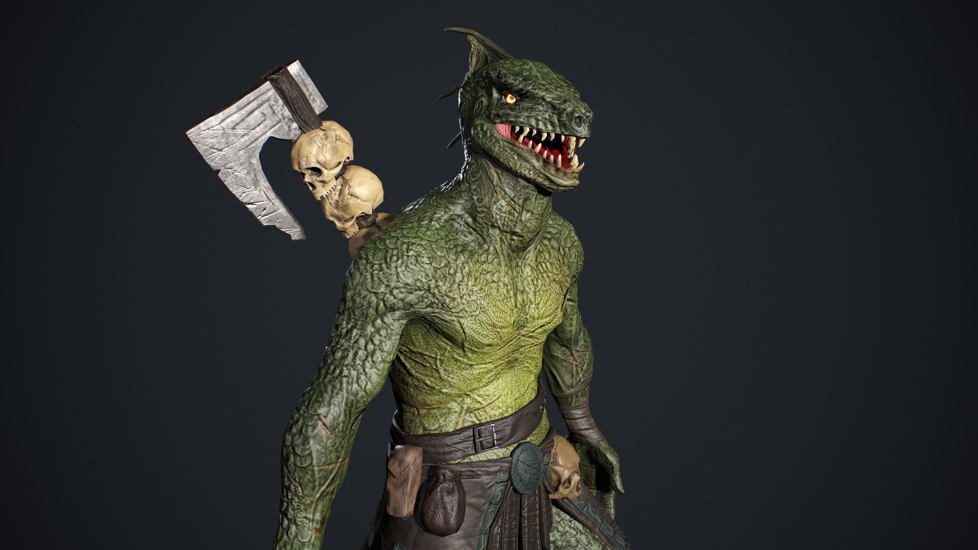 Lizardman Barbarian Model - TurboSquid 2189155