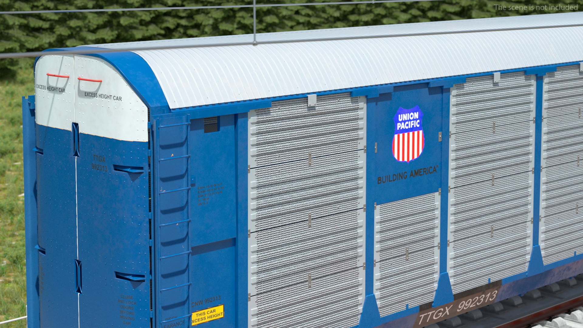 3D Autorack Railroad Car Blue - TurboSquid 2304561