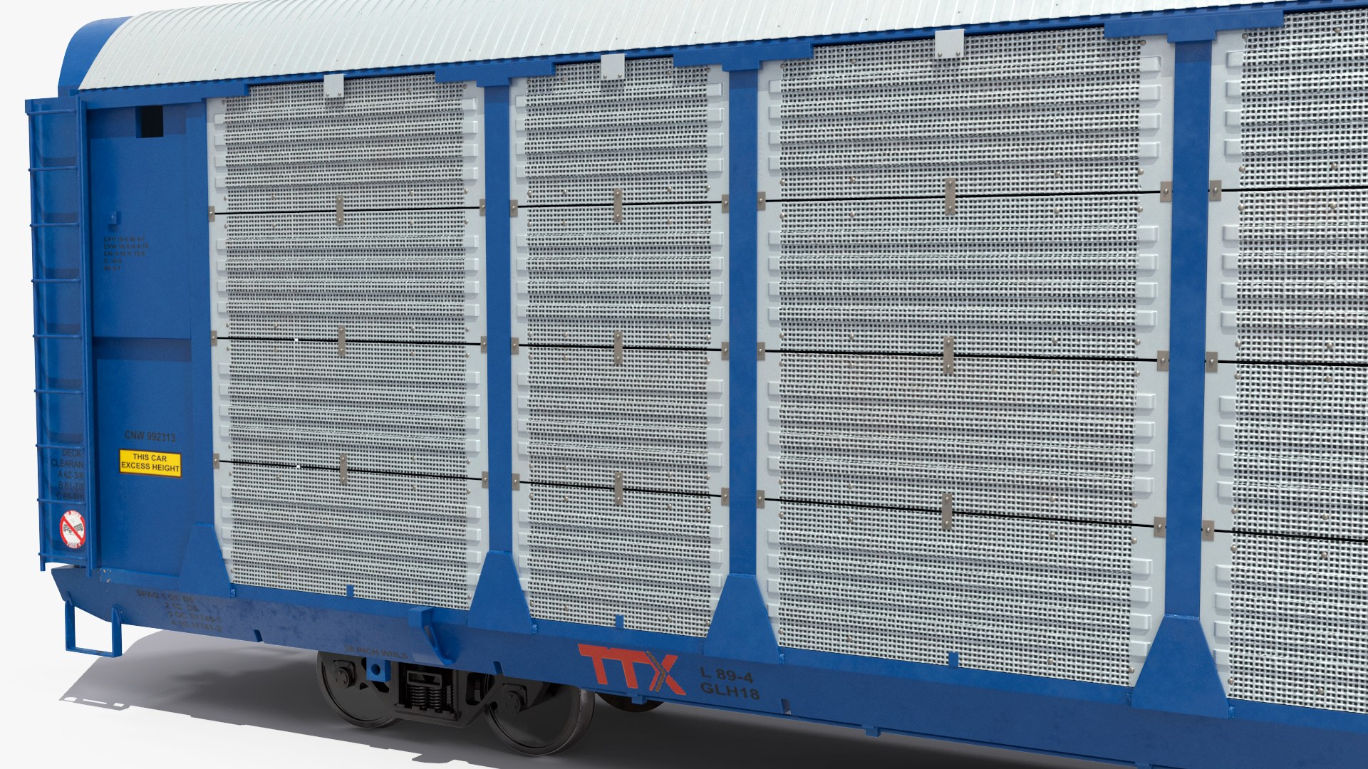 3D Autorack Railroad Car Blue - TurboSquid 2304561