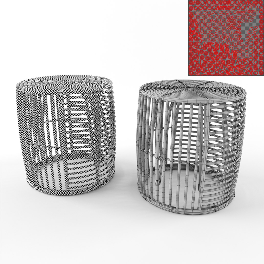 3D java rattan stool model - TurboSquid 1604893