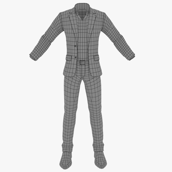 modelo 3d Men Business Suit with Shirt and Shoe Base mesh - TurboSquid ...
