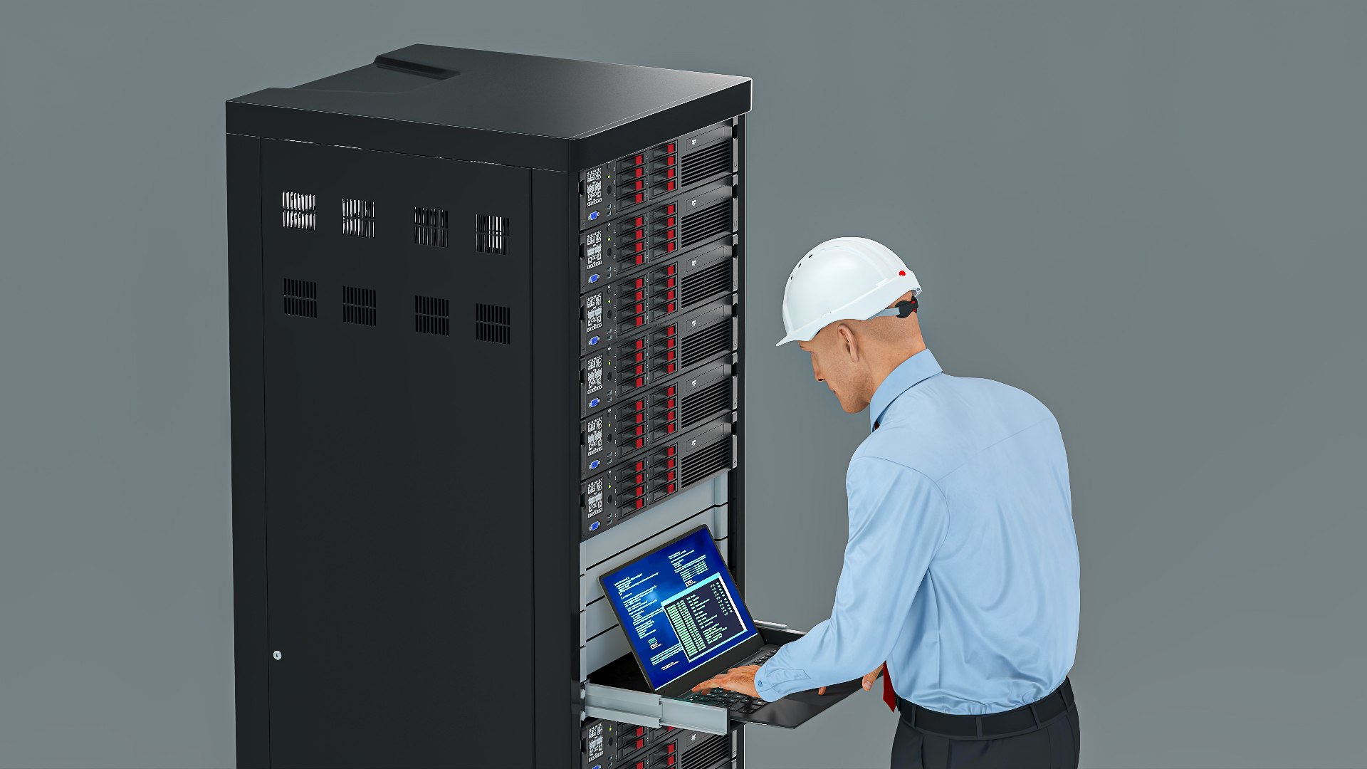 3D Model System Administrator By Server Rack Rigged - TurboSquid 2329260