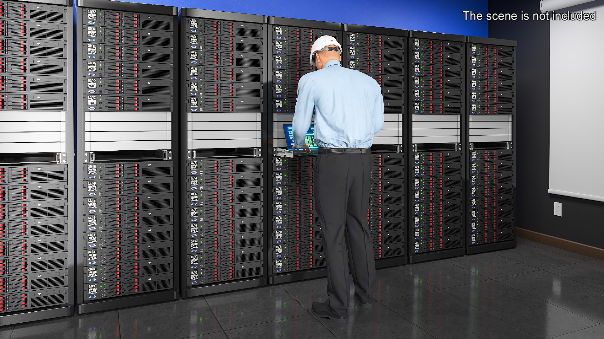 3D Model System Administrator By Server Rack Rigged - TurboSquid 2329260