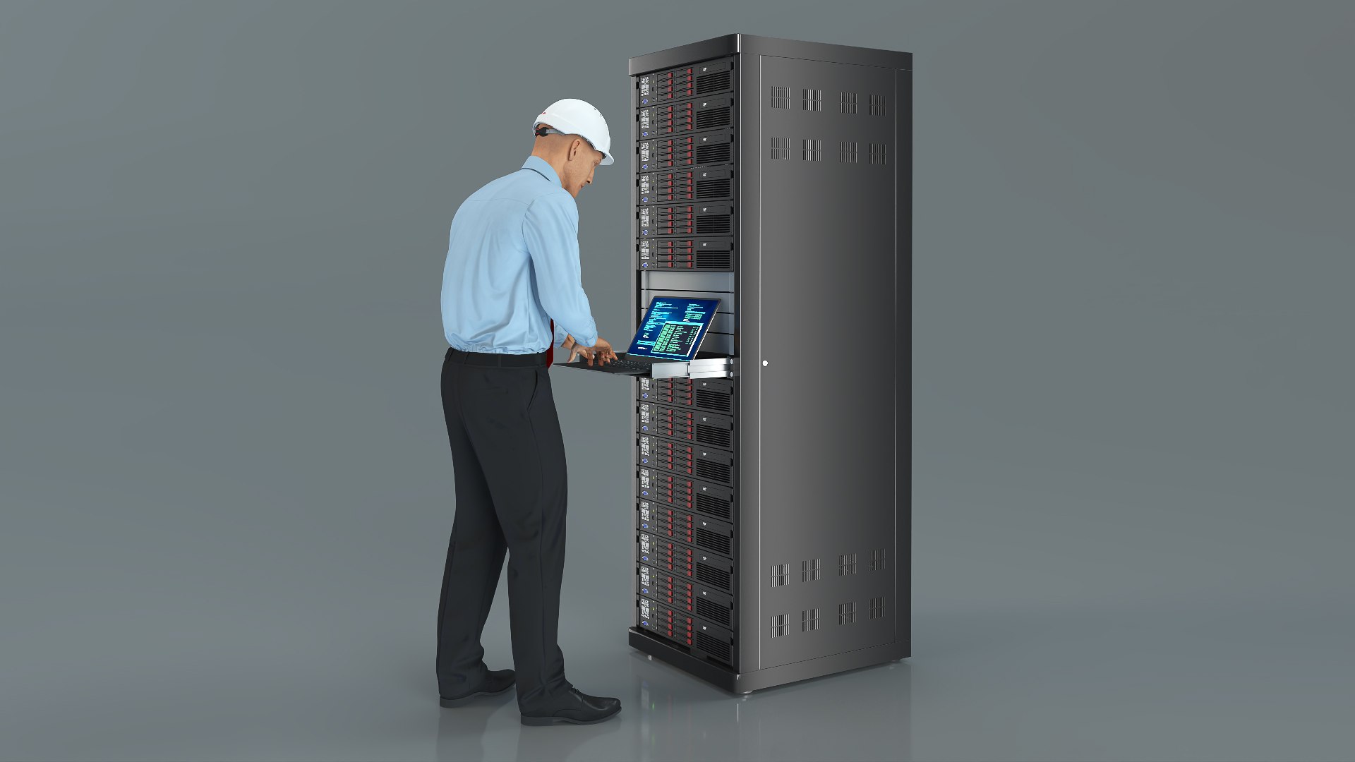 3D Model System Administrator By Server Rack Rigged - TurboSquid 2329260