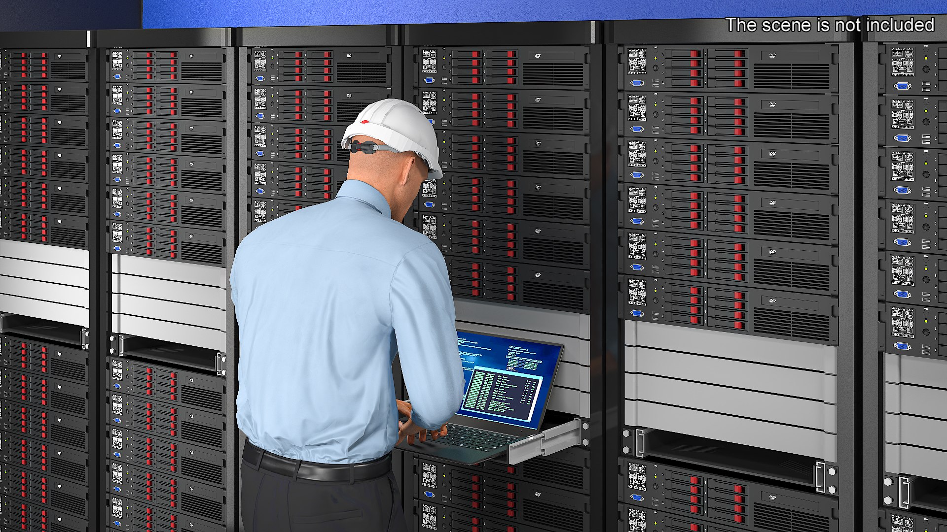 3D Model System Administrator By Server Rack Rigged - TurboSquid 2329260