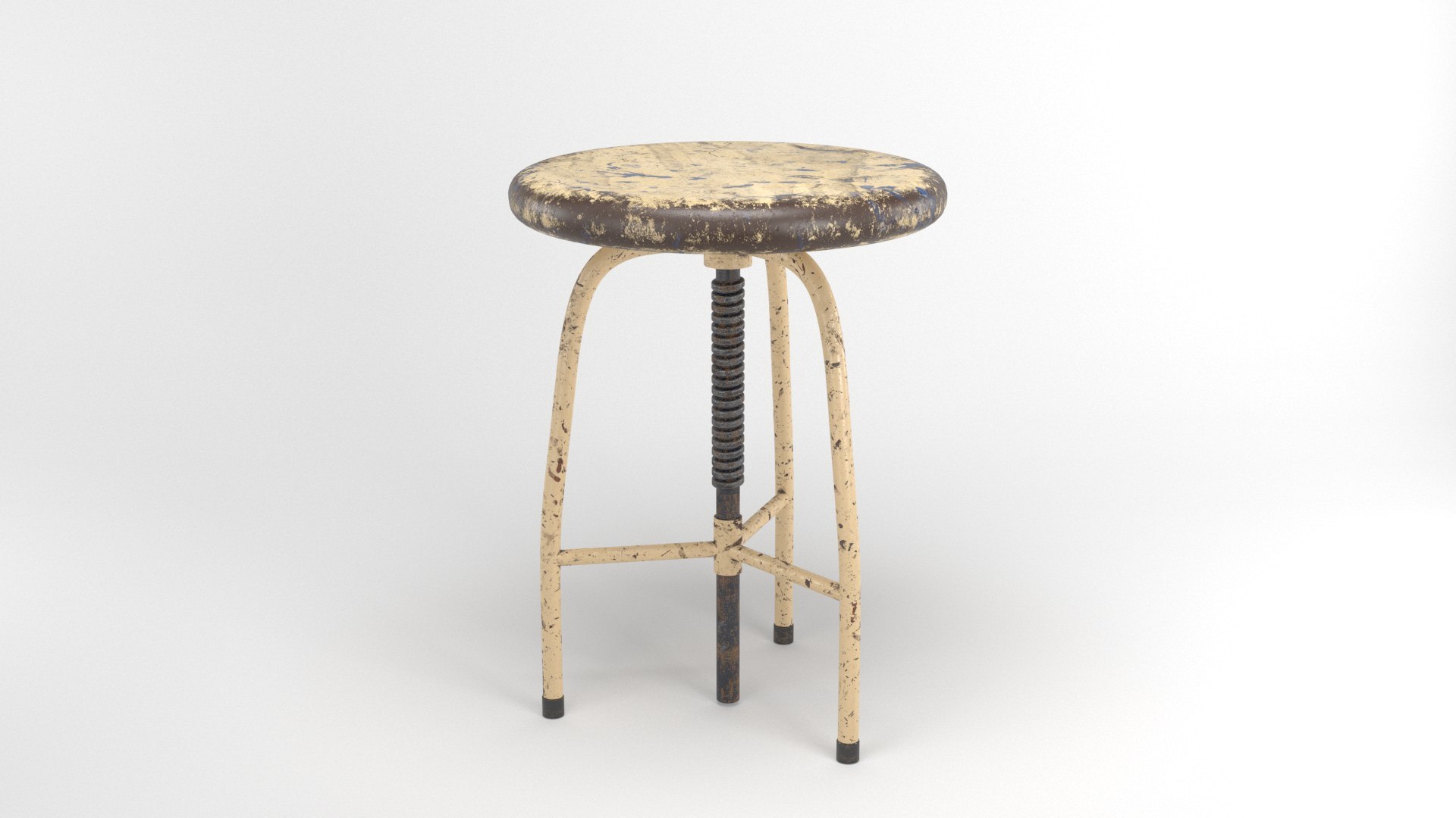 3D Model Stool Mid-century Industrial - TurboSquid 1772416
