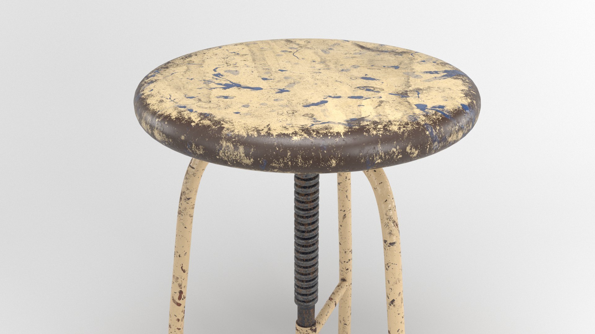 3D Model Stool Mid-century Industrial - TurboSquid 1772416