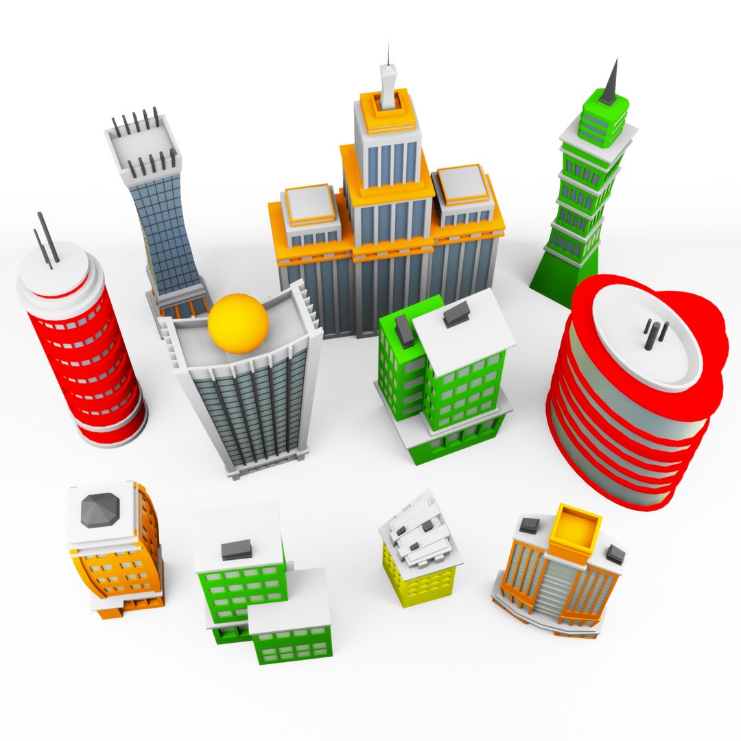 Pack Cartoon Skyscrapers 3D Model - TurboSquid 1641758
