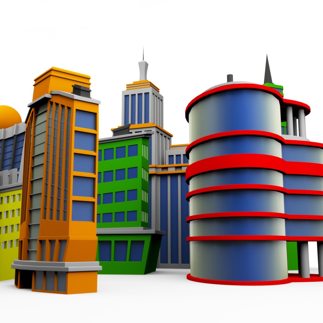 Pack Cartoon Skyscrapers 3D Model - TurboSquid 1641758