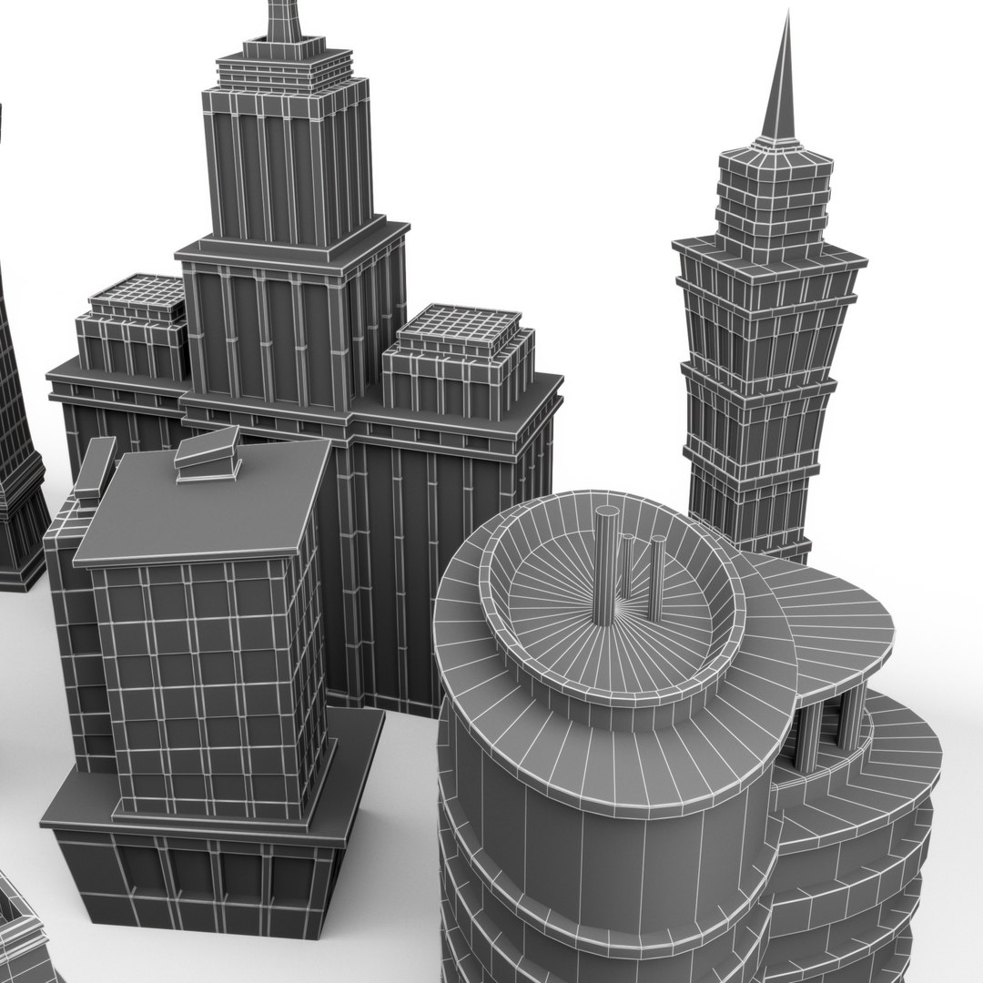 Pack Cartoon Skyscrapers 3D Model - TurboSquid 1641758