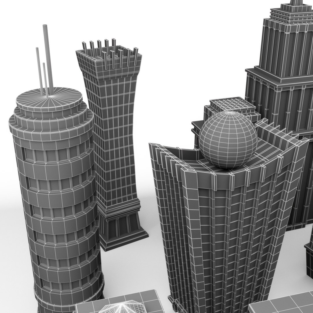 Pack Cartoon Skyscrapers 3D Model - TurboSquid 1641758