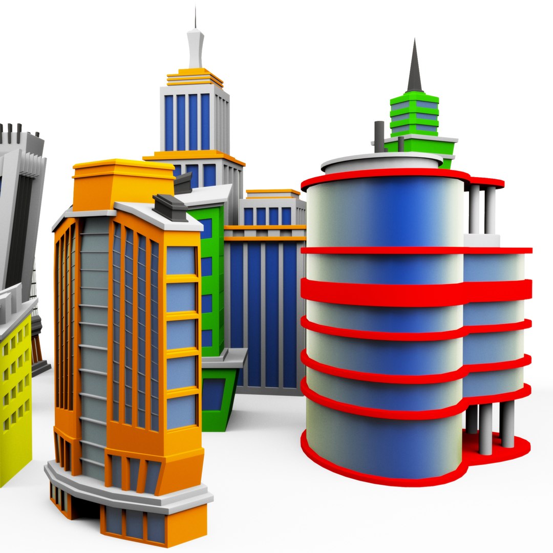 Pack Cartoon Skyscrapers 3D Model - TurboSquid 1641758