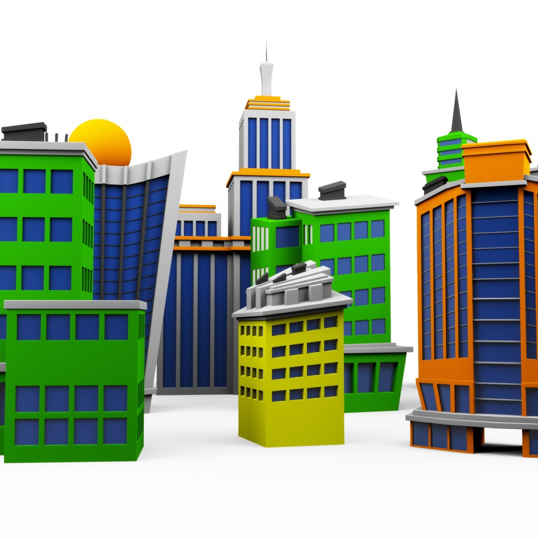 Pack Cartoon Skyscrapers 3D Model - TurboSquid 1641758