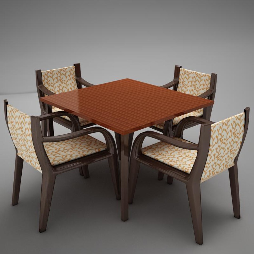 Dinning Table Set 3d Model