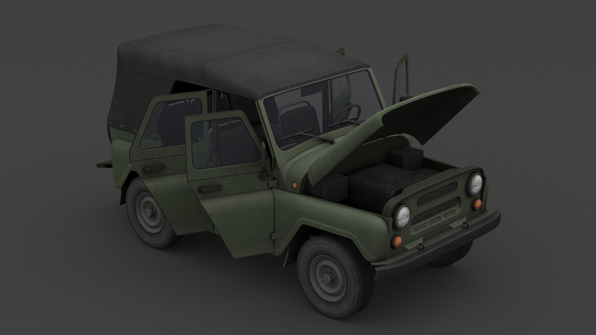 3D Uaz 469 Military Model - TurboSquid 1697550