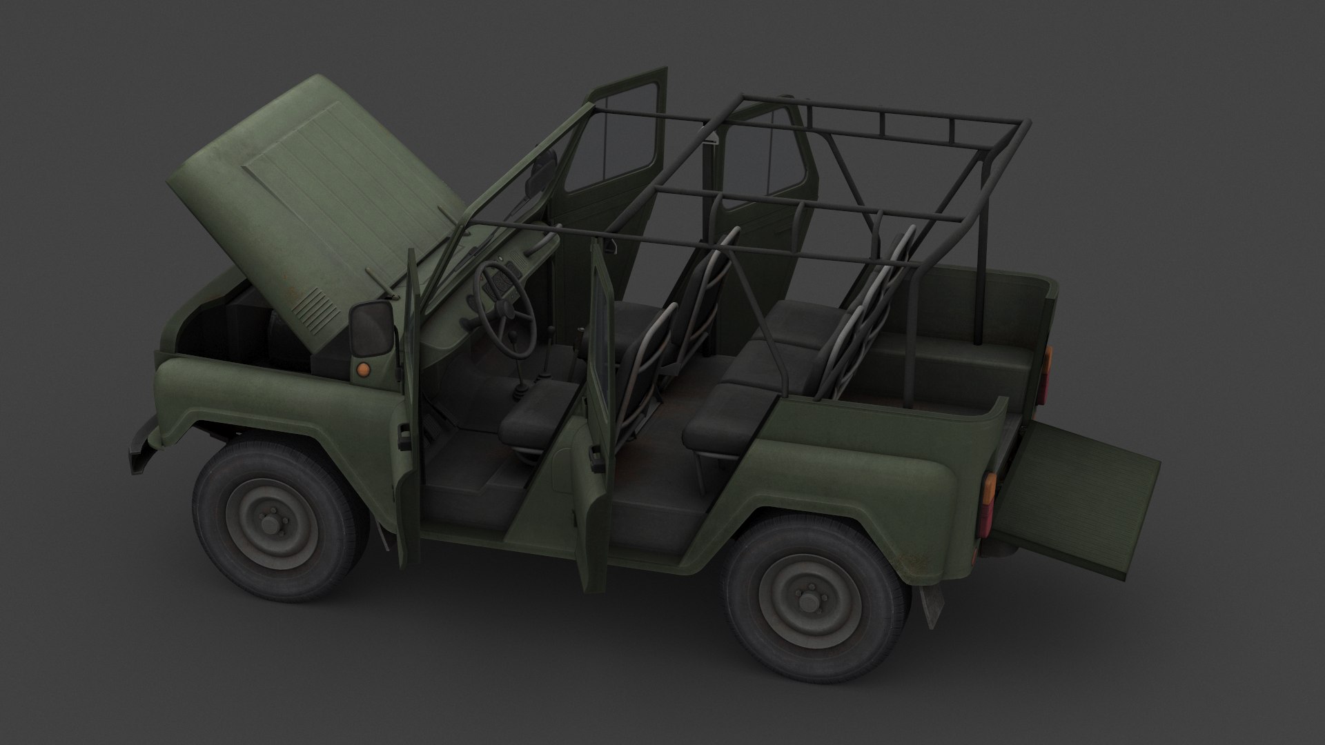 3D uaz 469 military model - TurboSquid 1697550