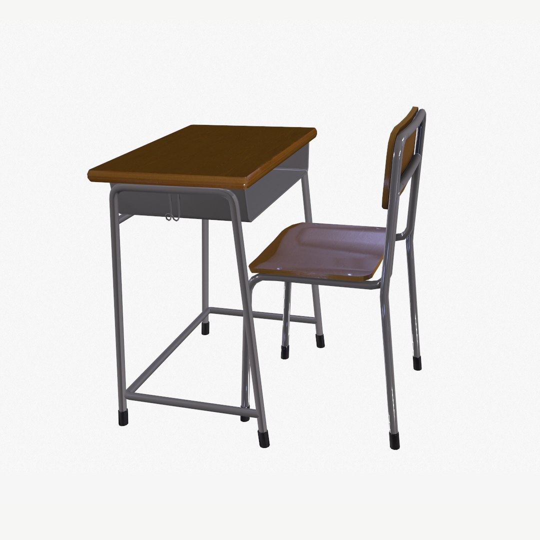 3D Japanese School Class Desk And Chair Lowpoly Model - TurboSquid 1732353
