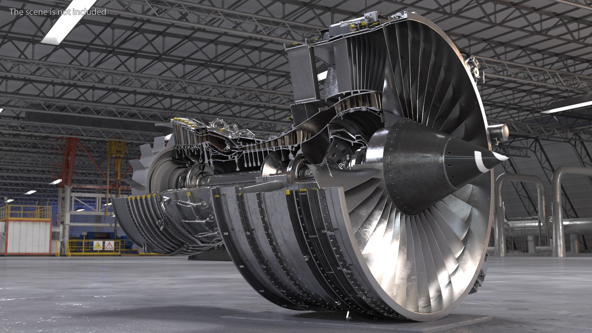 Aircraft Turbofan Engine CFM International CFM56 Sectioned 3D Model ...