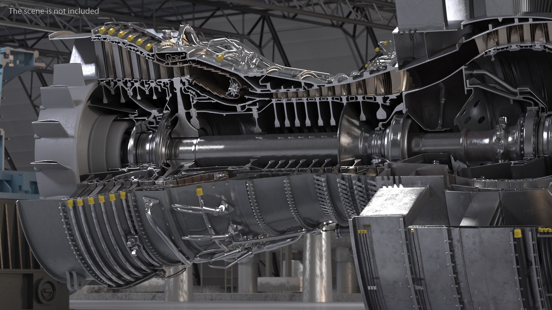 Aircraft Turbofan Engine CFM International CFM56 Sectioned 3D Model ...