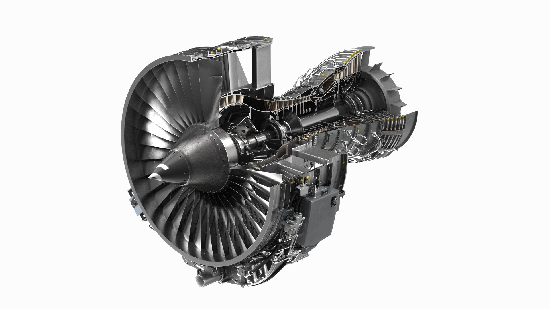 Aircraft Turbofan Engine CFM International CFM56 Sectioned 3D Model ...