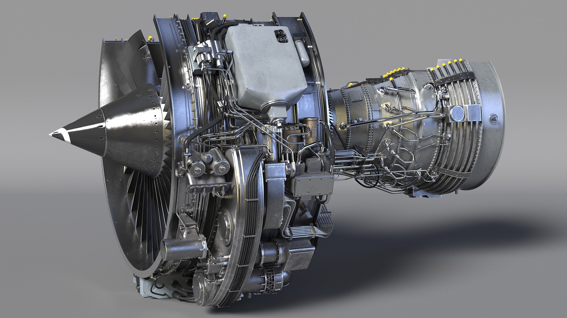 Aircraft Turbofan Engine CFM International CFM56 Sectioned 3D Model ...